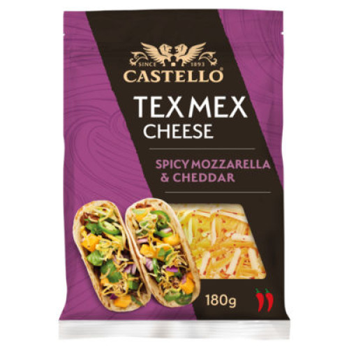 Castello Tex Mex Cheese Spicy Mozzarella & Cheddar Grated Cheese 180g